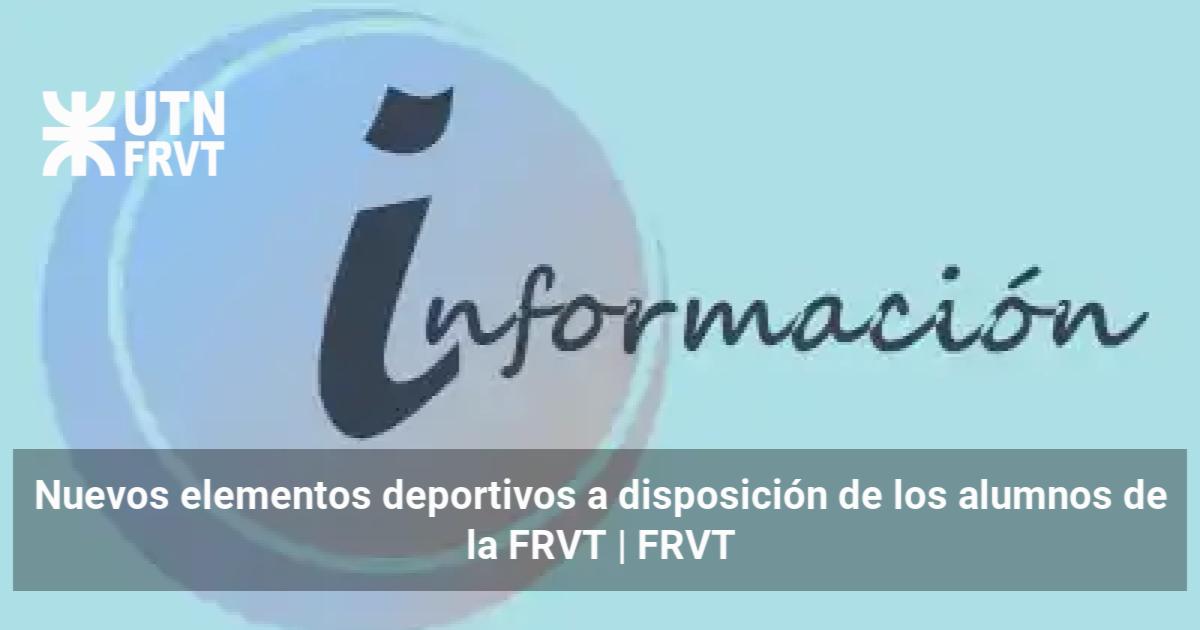 Nuevos elementos deportivos a disposición de los alumnos de la FRVT | FRVT